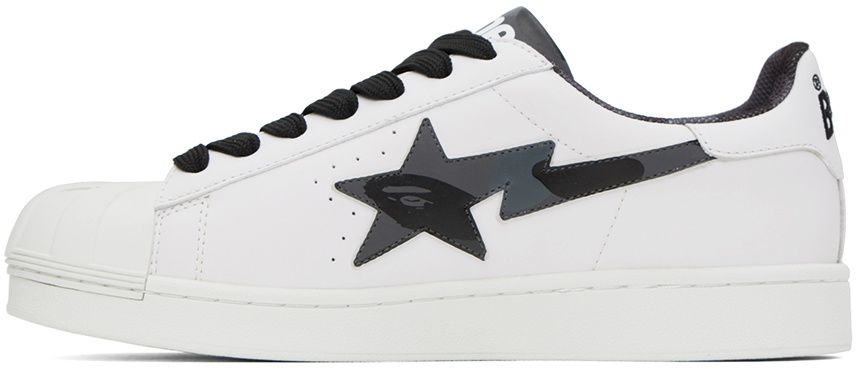 BAPE White & Black Skull Sta Sneakers A Bathing Ape
