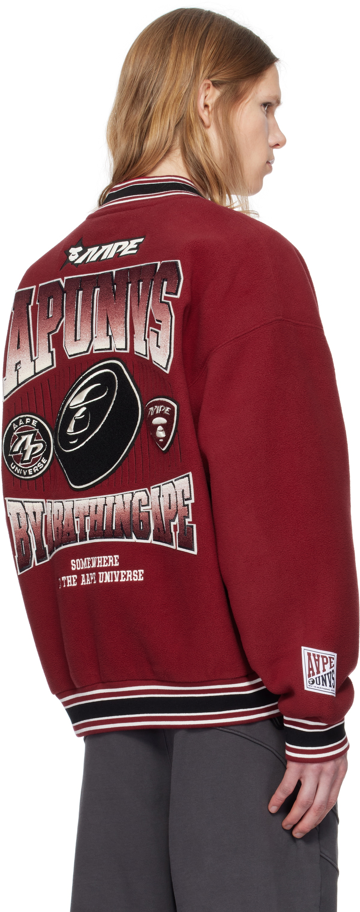 AAPE by A Bathing Ape Red AAPE Main Bomber Jacket AAPE by A Bathing Ape