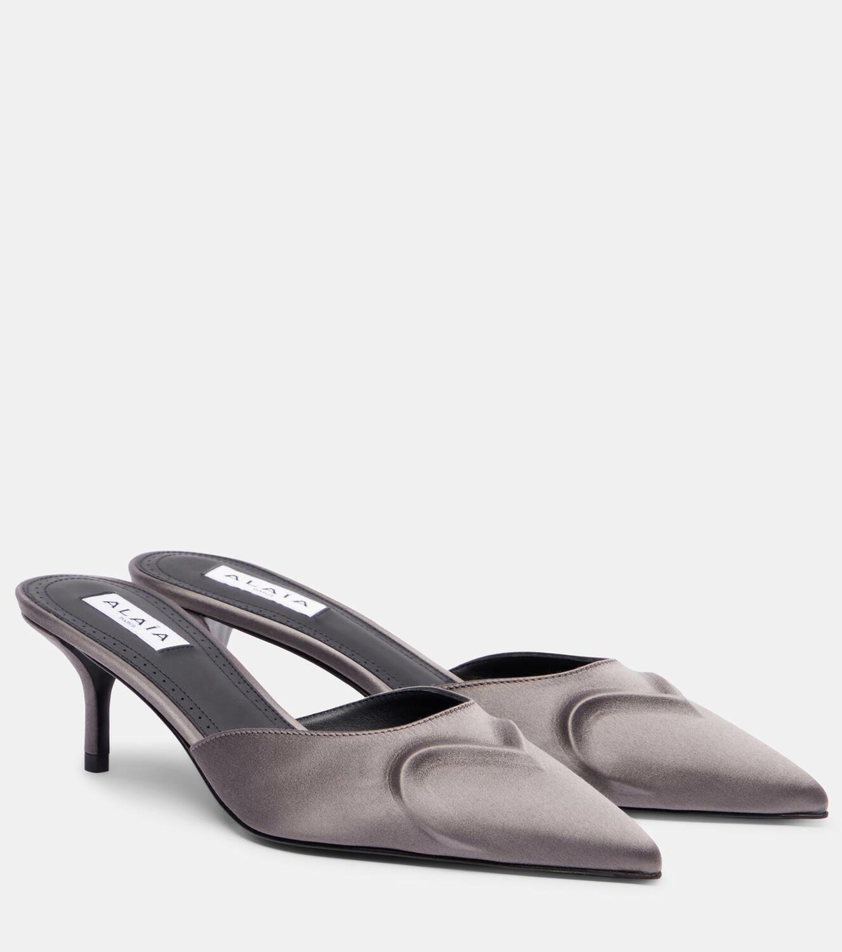 Alaïa Le Cœur 3D 55 satin mules ALAÏA