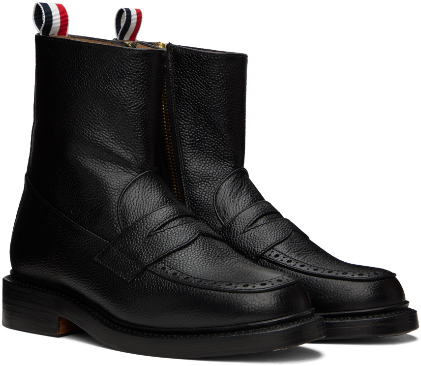 Thom Browne Black Penny Loafer Ankle Boots Thom Browne