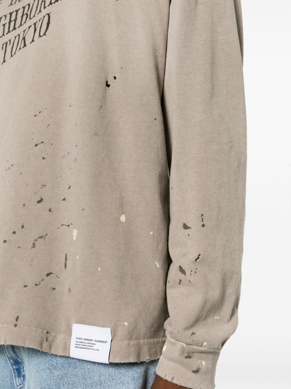 Neighborhood Neutral Damage Slogan-Print T-Shirt Neighborhood