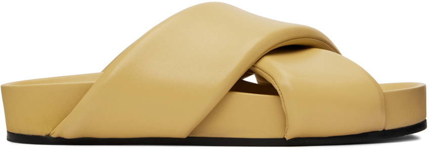 Jil Sander Beige Padded Slides Jil Sander