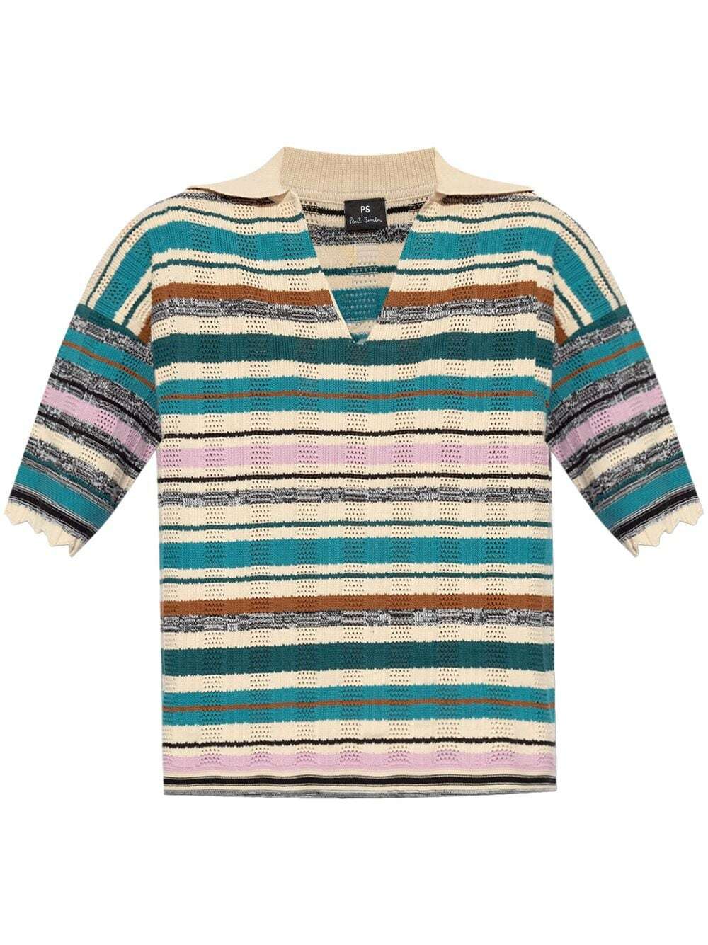 PS PAUL SMITH - Striped Knit Polo Shirt PS by Paul Smith