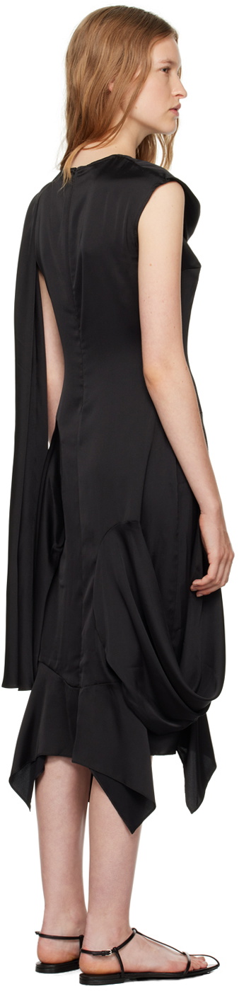 J.Kim Black Basque Vaza Midi Dress J.KIM