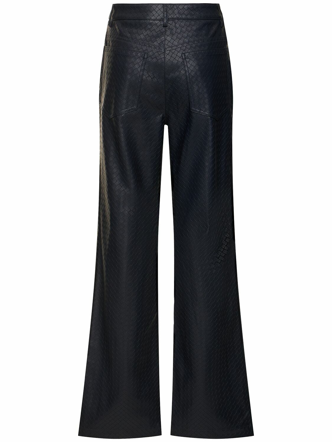 ROTATE Straight Braided Faux Leather Pants ROTATE Birger Christensen