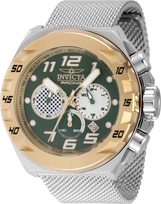 Invicta Racing Chronograph GMT Quartz Green Dial Mens Watch 47205 Invicta