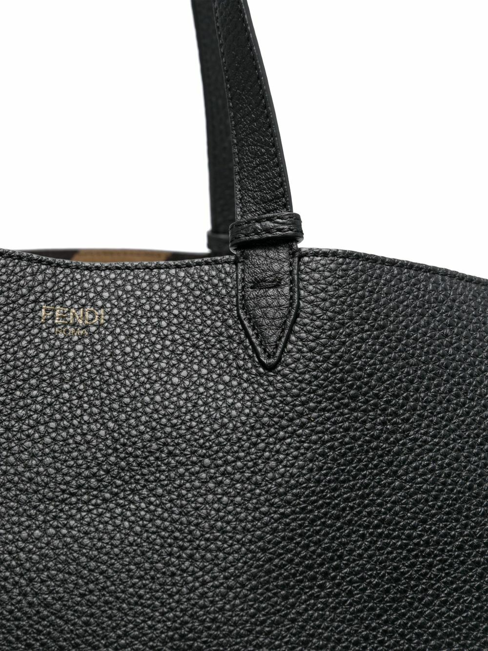 FENDI Black Large Selleria Diagonal Shopper Tote Bag Fendi