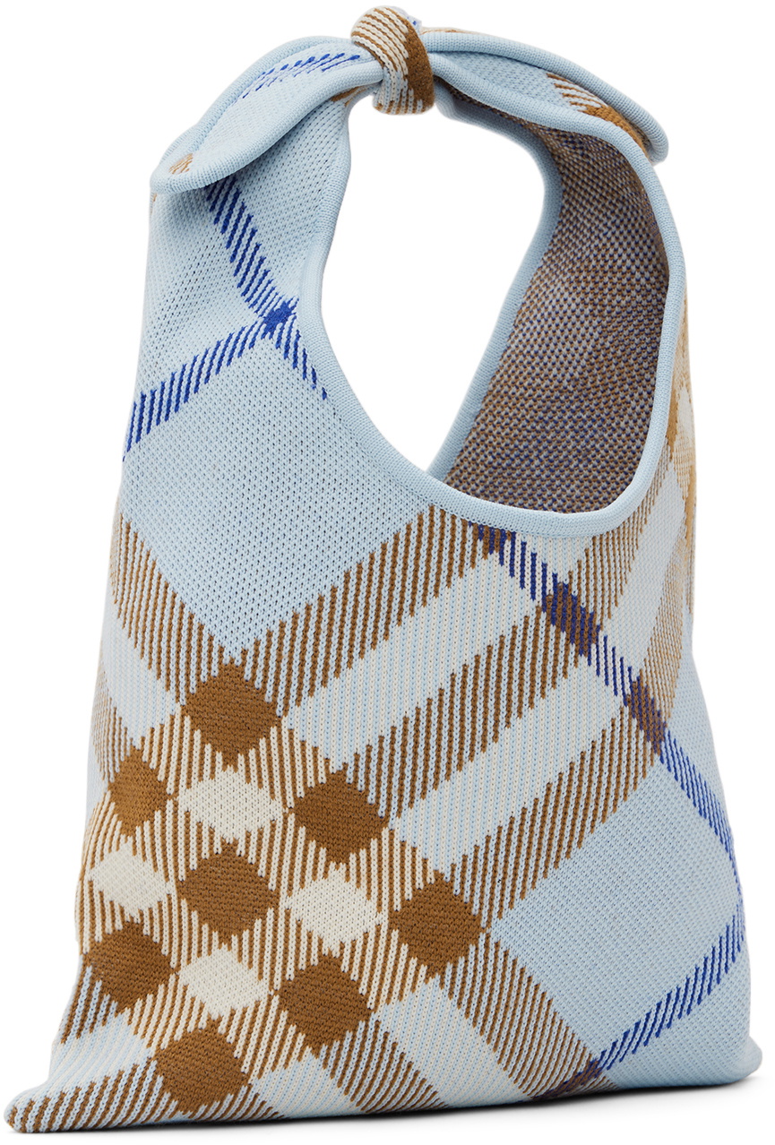Burberry Blue Small Knit Check Bag Burberry