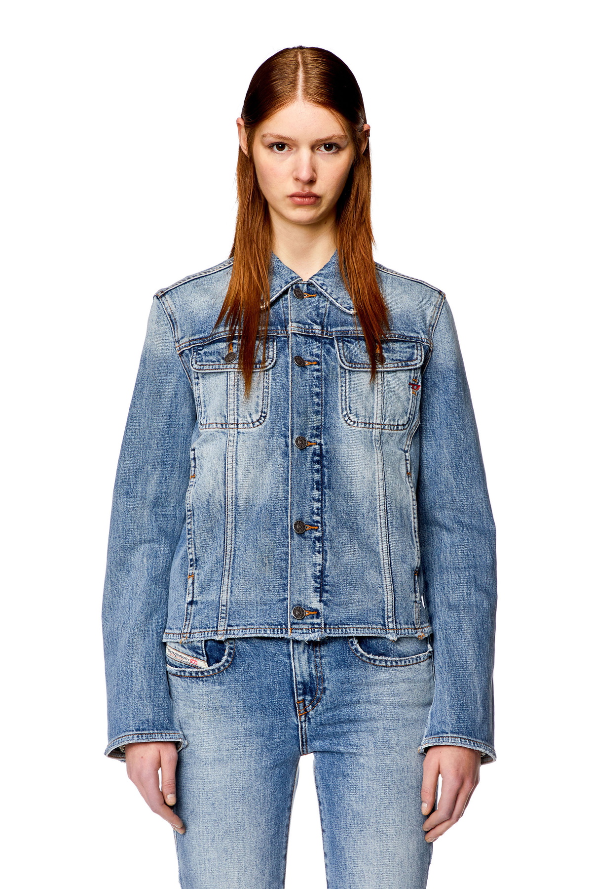 Diesel Trucker jacket in comfort denim - Denim Jackets Womens in Blue ...