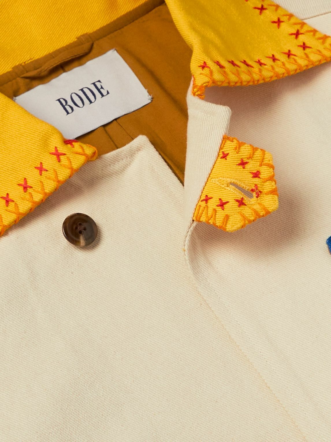 BODE - Patchwork Cotton-Twill Overshirt - Neutrals Bode