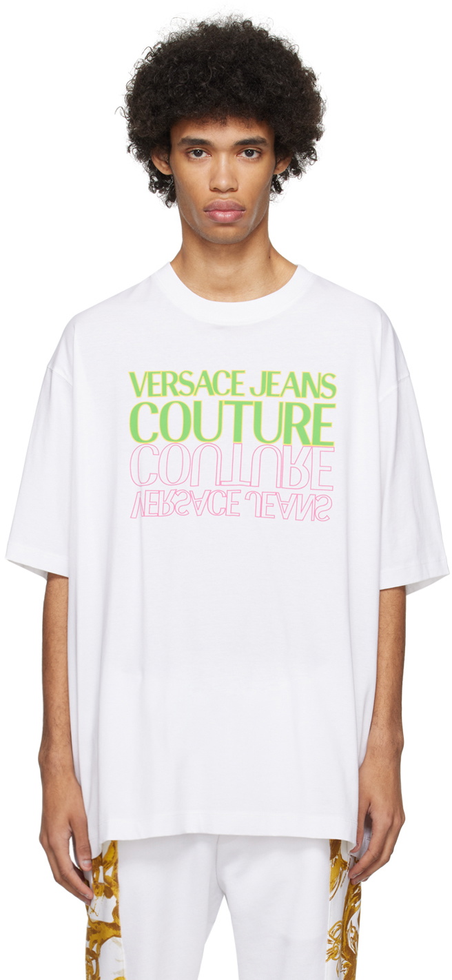 Versace Jeans Couture White Upside Down T-Shirt Versace