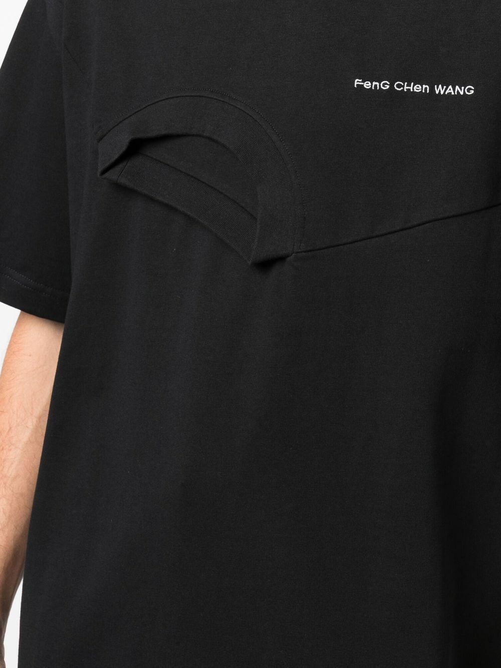 Feng Chen Wang Black Logo Embroidered T-Shirt Feng Chen Wang