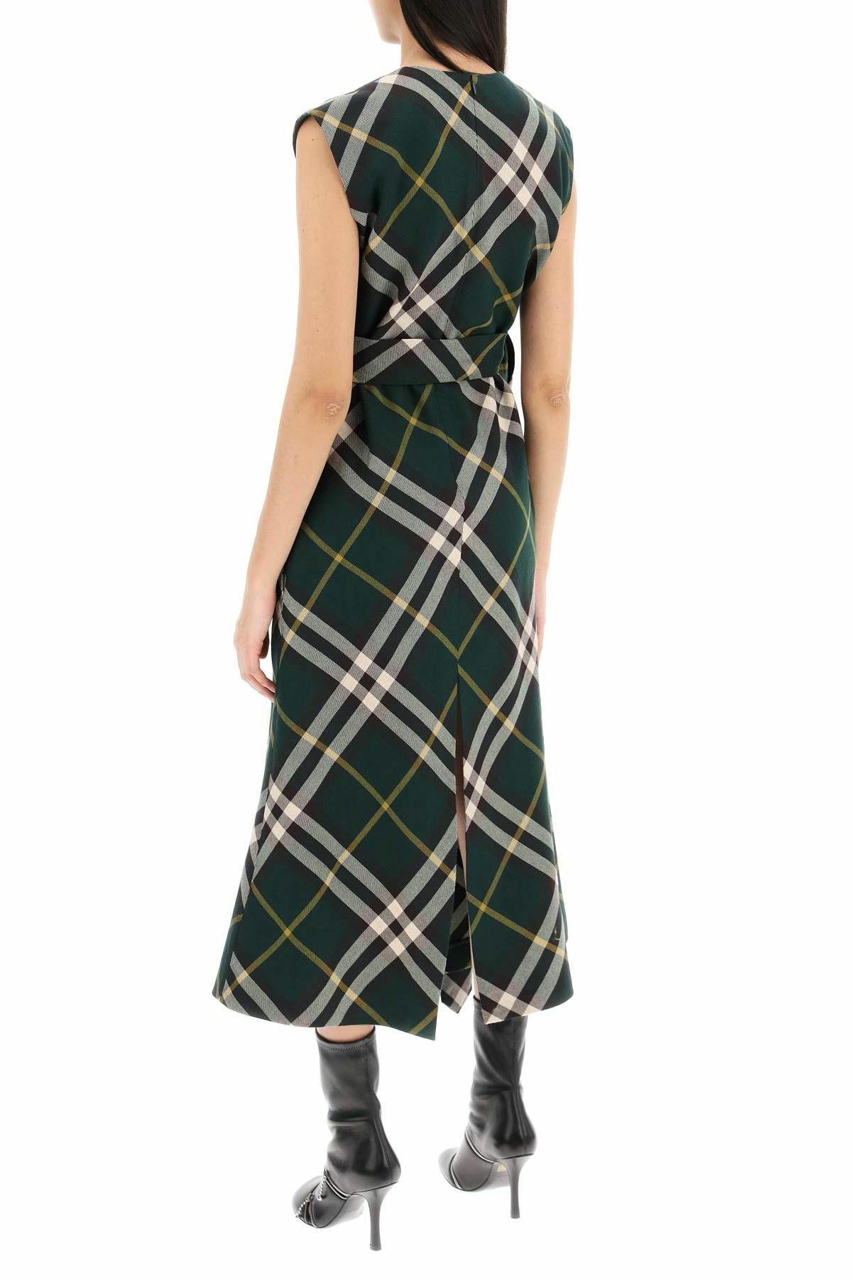 BURBERRY ered wool midi dress Green Burberry
