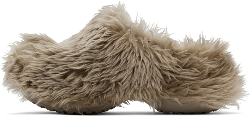 Balenciaga Taupe Crocs Edition Fake Fur Mules Balenciaga Balenciaga Taupe Crocs Edition Fake Fur Mules Balenciaga