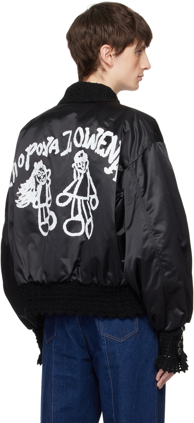 Chopova Lowena Black Slash Bomber Jacket Chopova Lowena