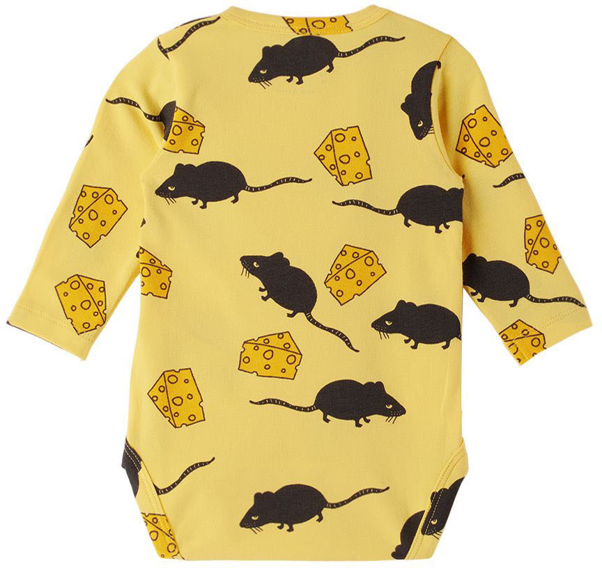 Mini Rodini Baby Yellow Mouse Bodysuit Mini Rodini