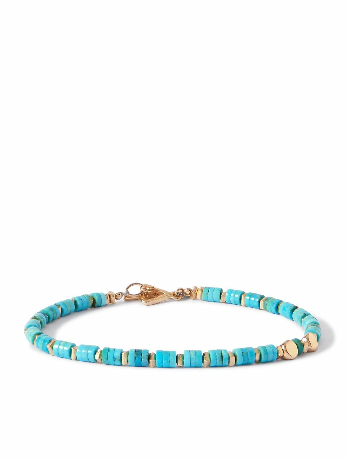 Peyote Bird - Sovereign Gold-Plated Turquoise Beaded Bracelet Peyote Bird