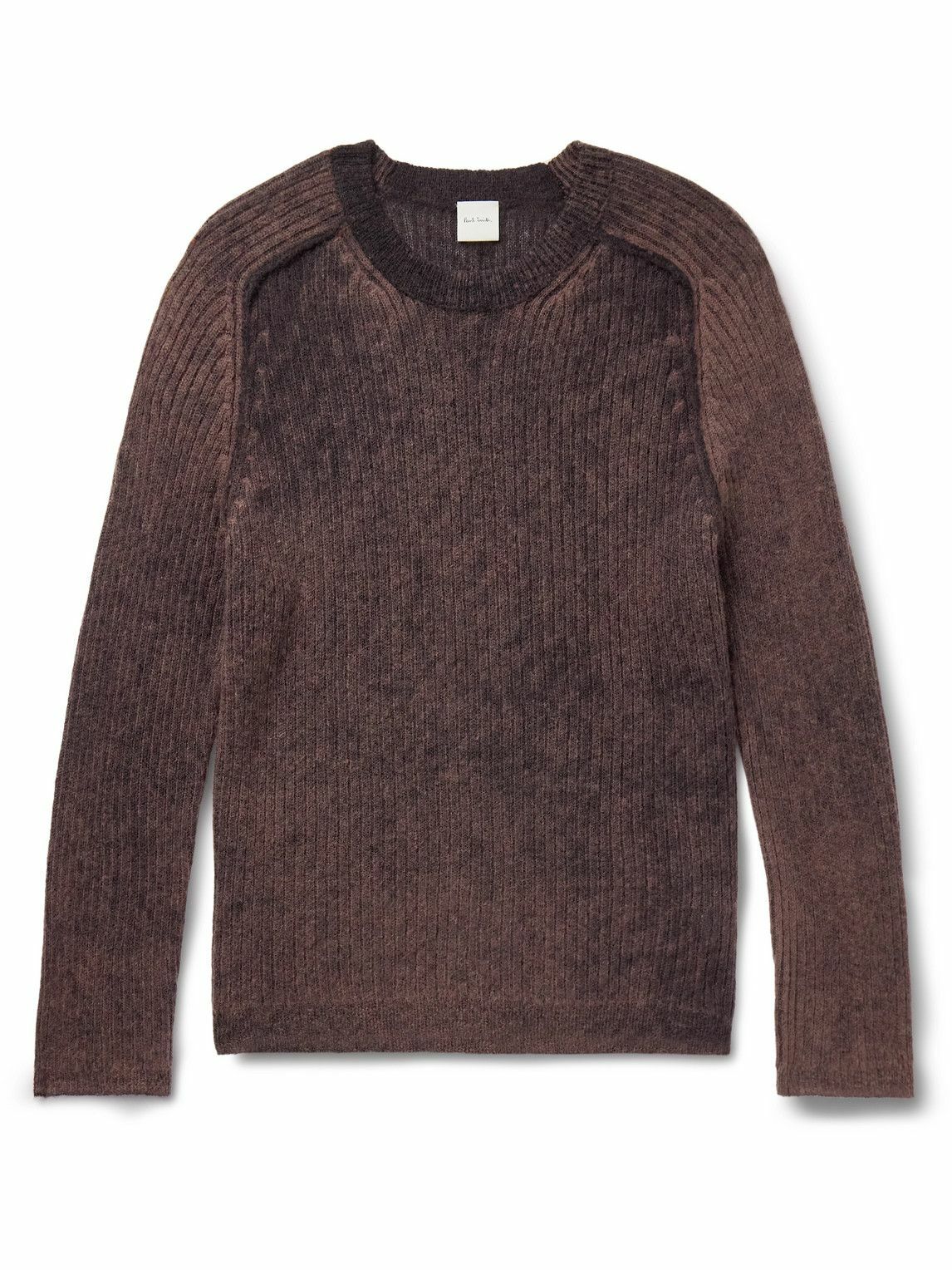 Paul Smith - Printed Ribbed-Knit Sweater - Brown Paul Smith