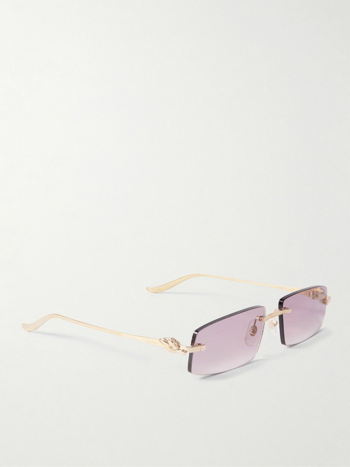 Cartier Eyewear - Panthère Rimless Rectangular-Frame Gold-Tone ...