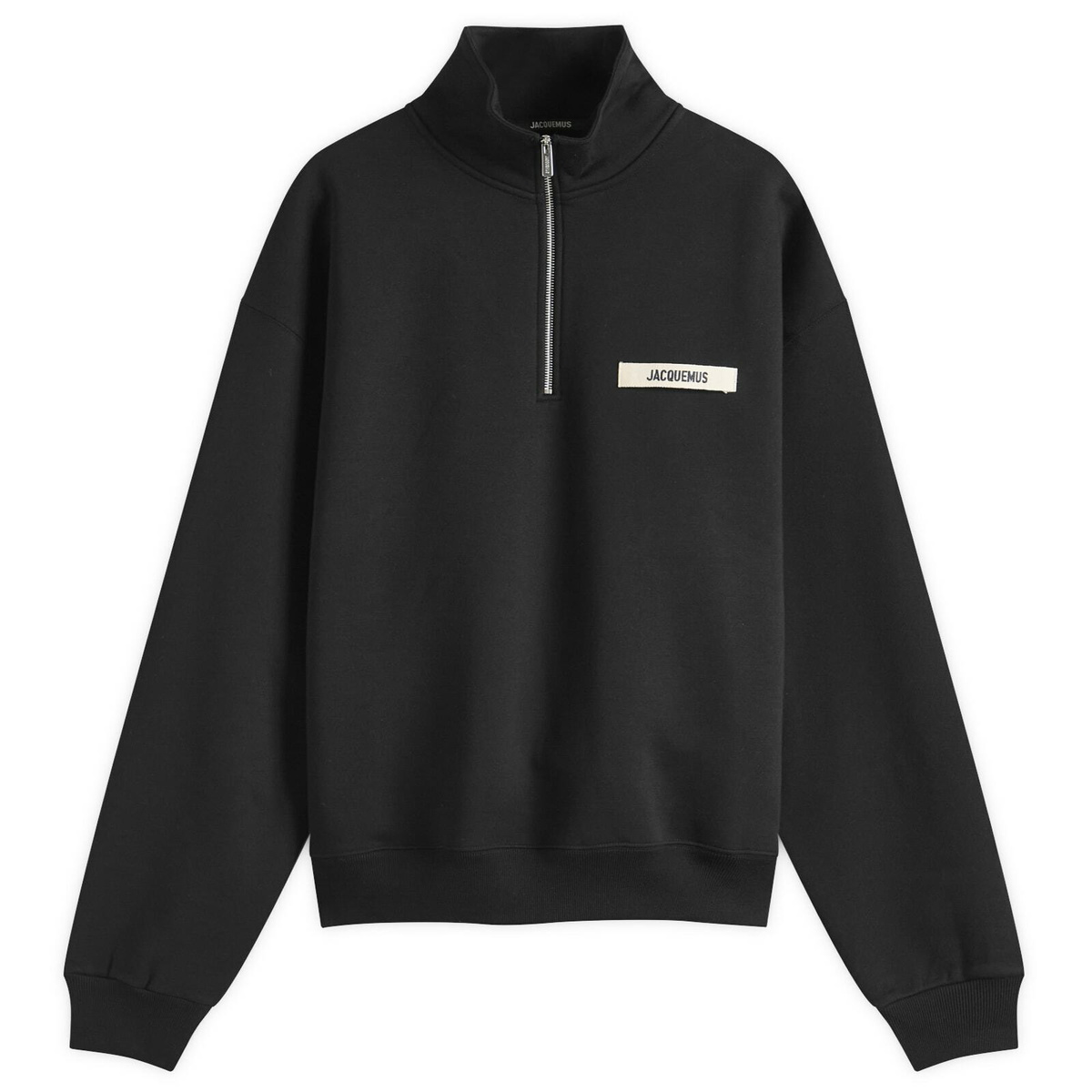 Jacquemus Men's Grosgrain Zip Sweat in Black Jacquemus