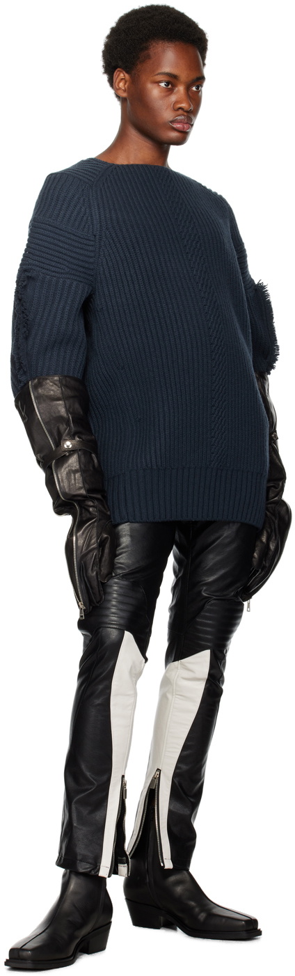 System Blue Fringe Sweater System