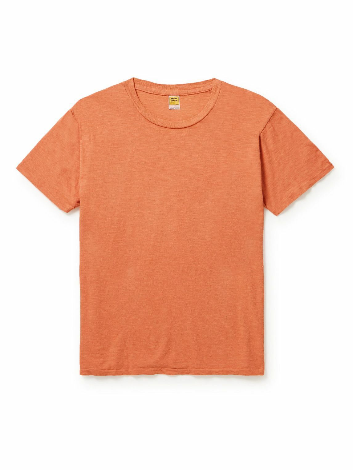 Velva Sheen - Slim-Fit Slub Cotton-Jersey T-Shirt - Orange Velva Sheen