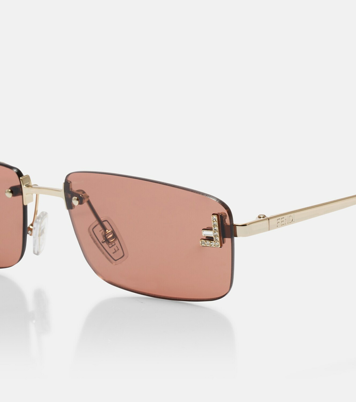 Fendi Fendi First Crystal rectangular sunglasses Fendi