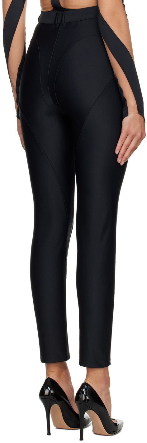 Mugler Black Paneled Leggings Mugler