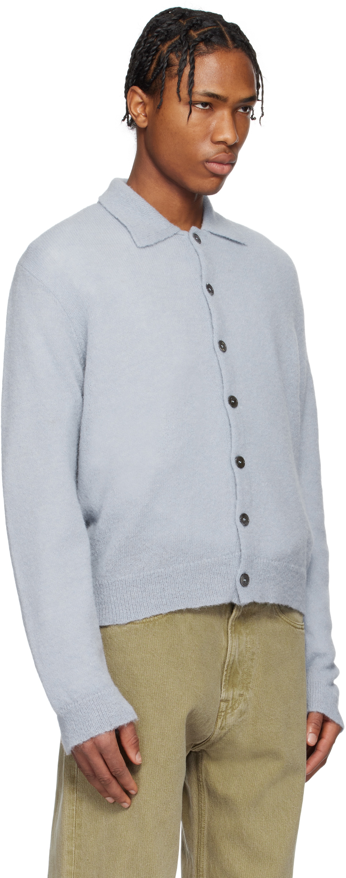 OUR LEGACY Blue Evening Polo Cardigan Our Legacy
