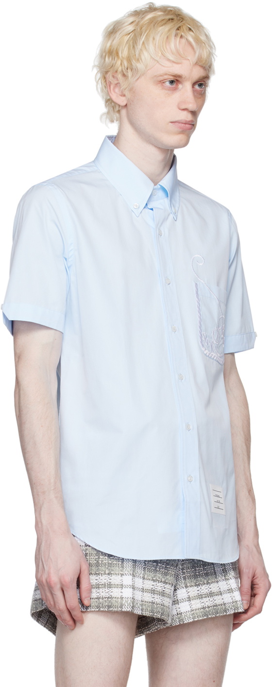 Thom Browne Blue Rope And Anchor Shirt Thom Browne