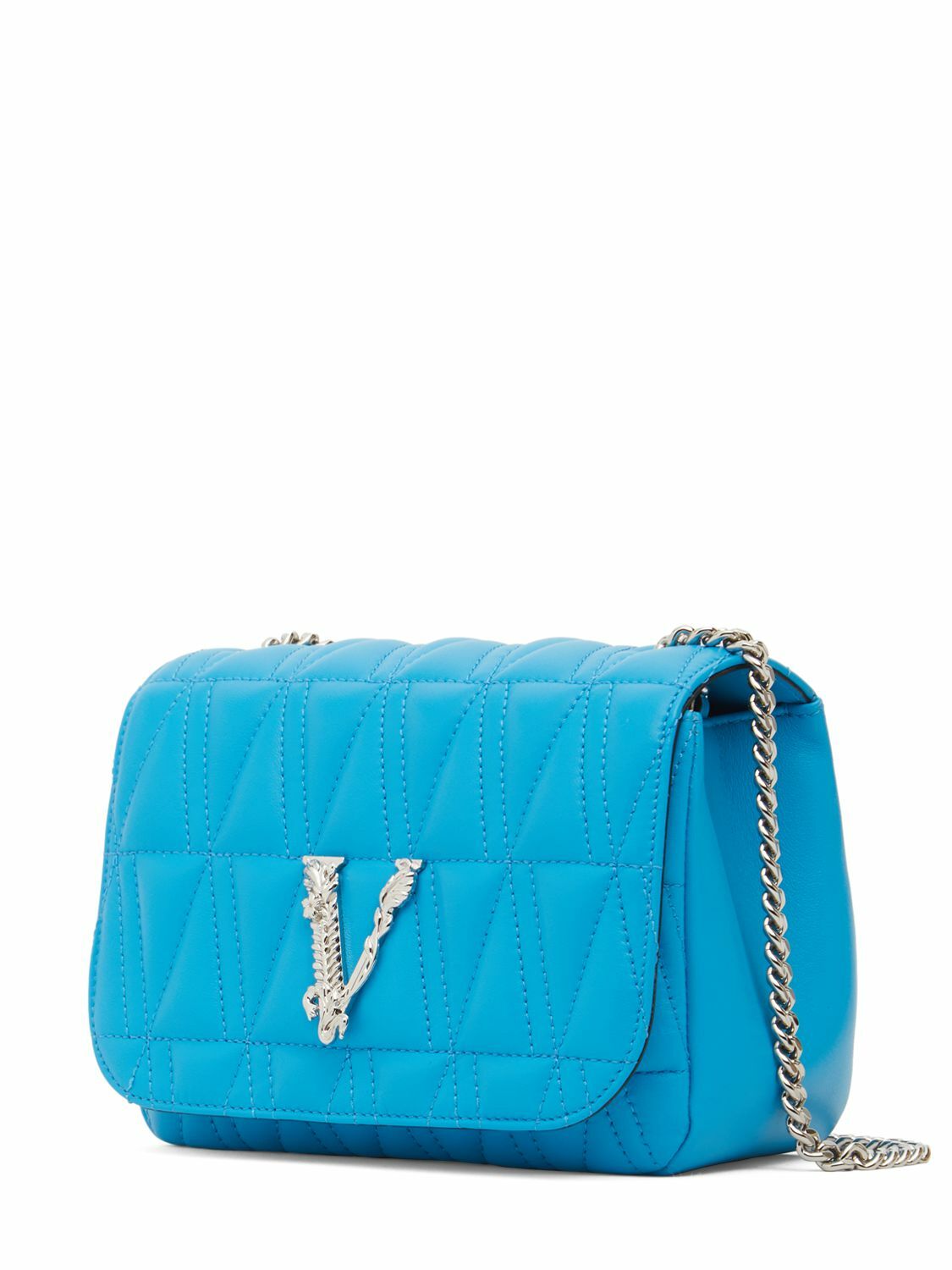 VERSACE - V Logo Leather Shoulder Bag Versace