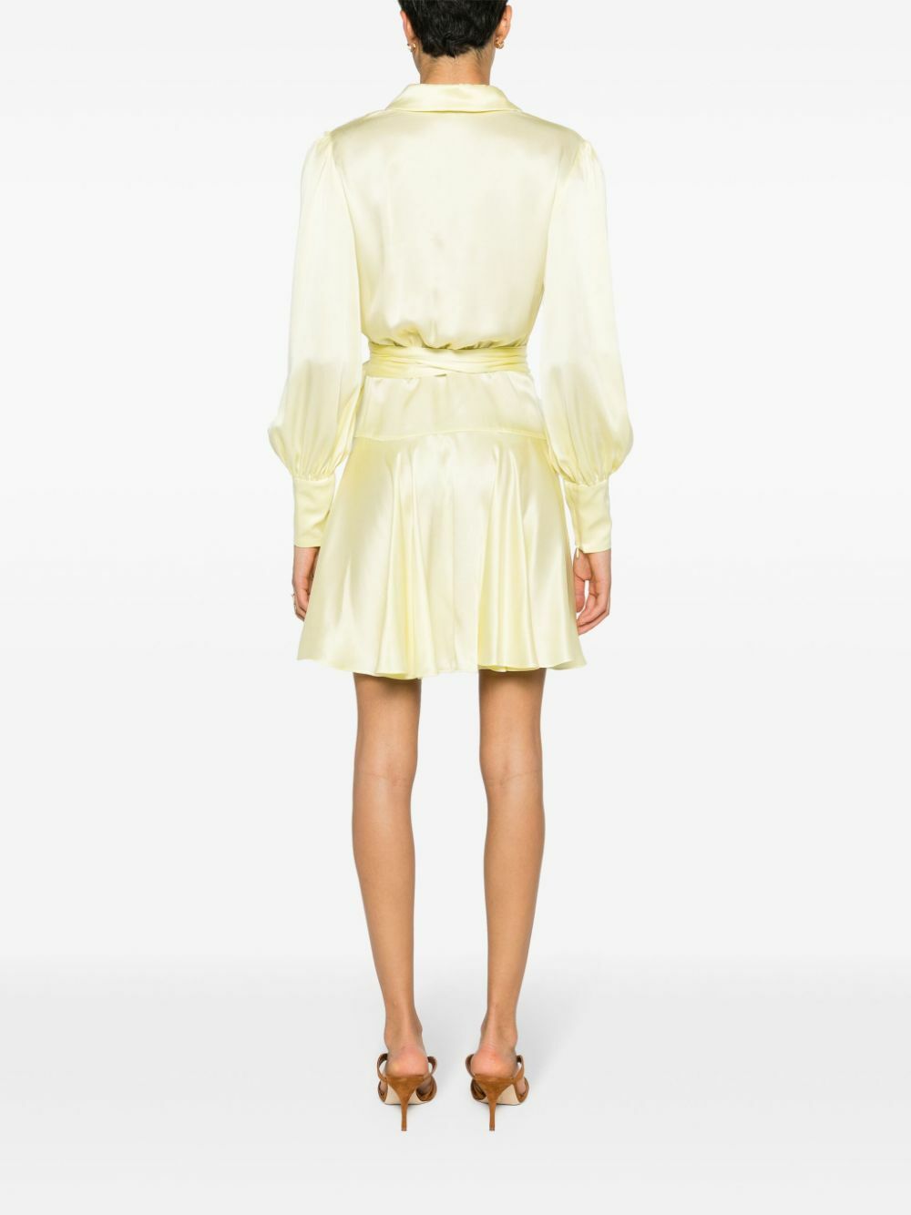 ZIMMERMANN Yellow Silk Wrap Dress Zimmermann
