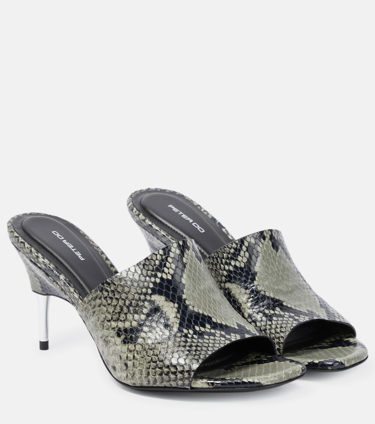 Peter Do - Snake-effect leather mules Peter Do