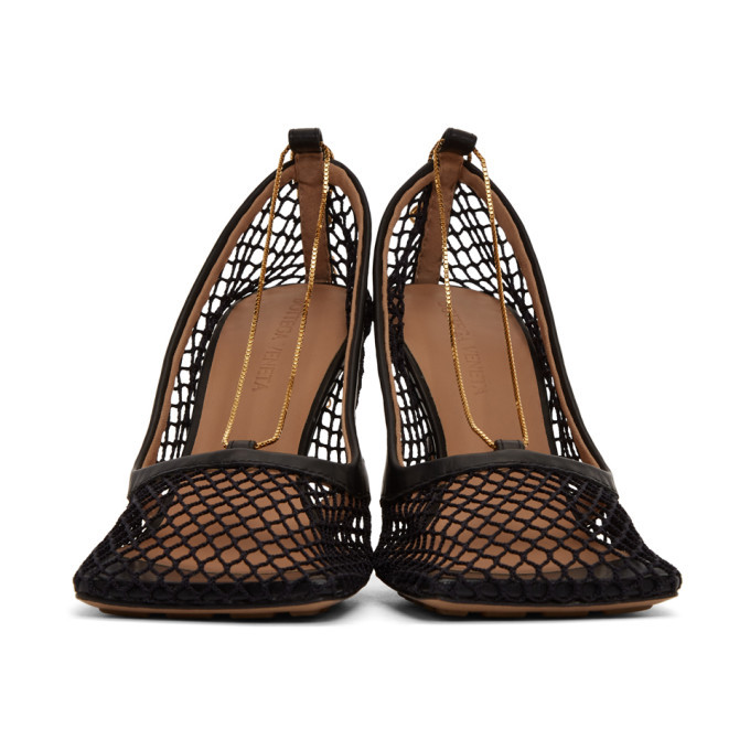 Bottega Veneta Black Net Chain Heels Bottega Veneta