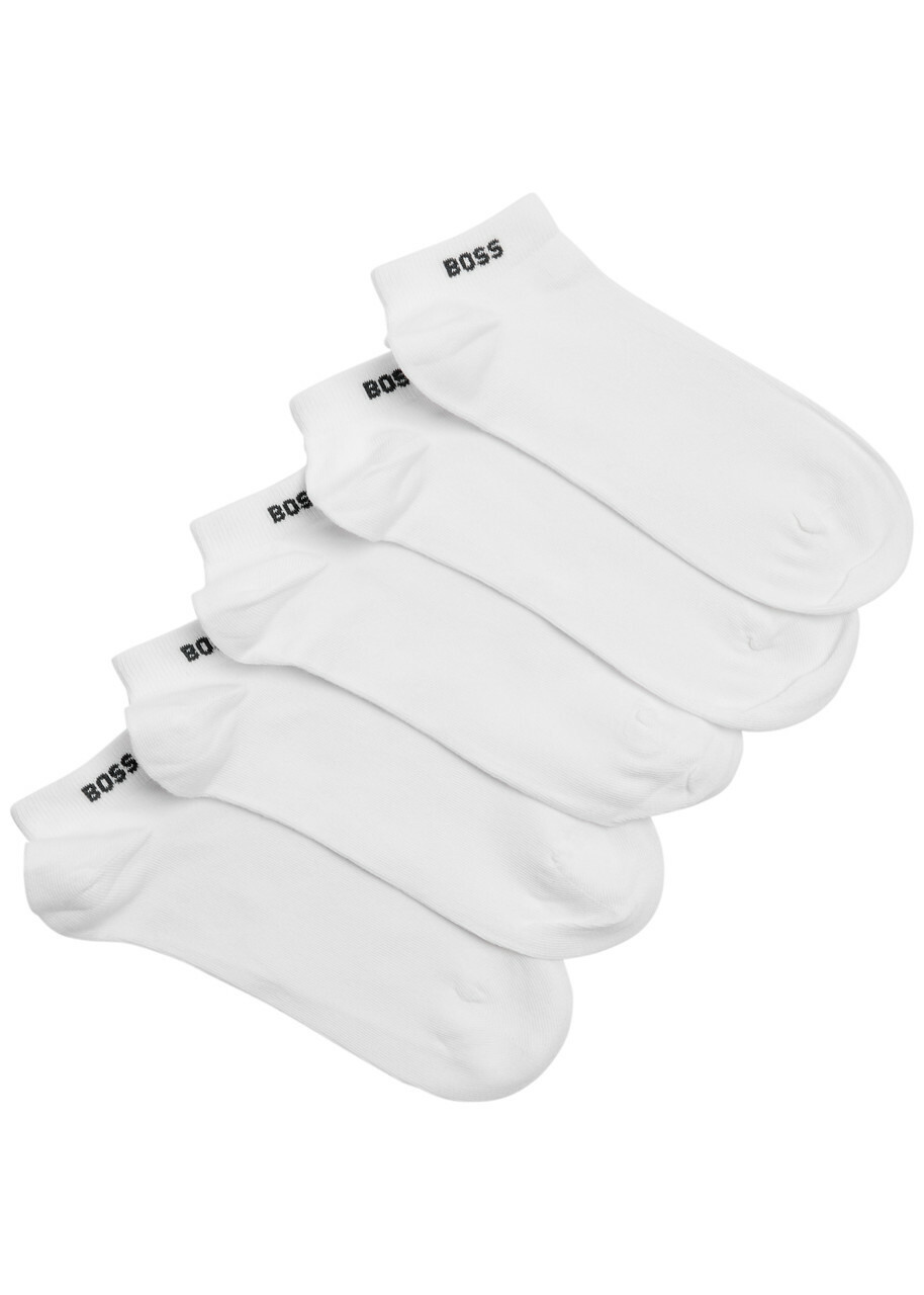 Boss Logo Cotton-blend Socks set of Five White BOSS
