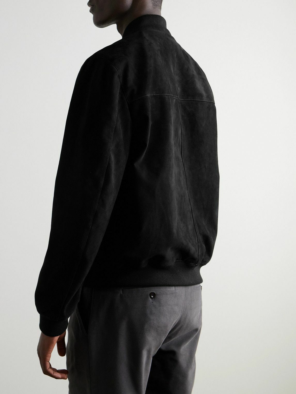 Mr P. - Suede Bomber Jacket - Black Mr P.