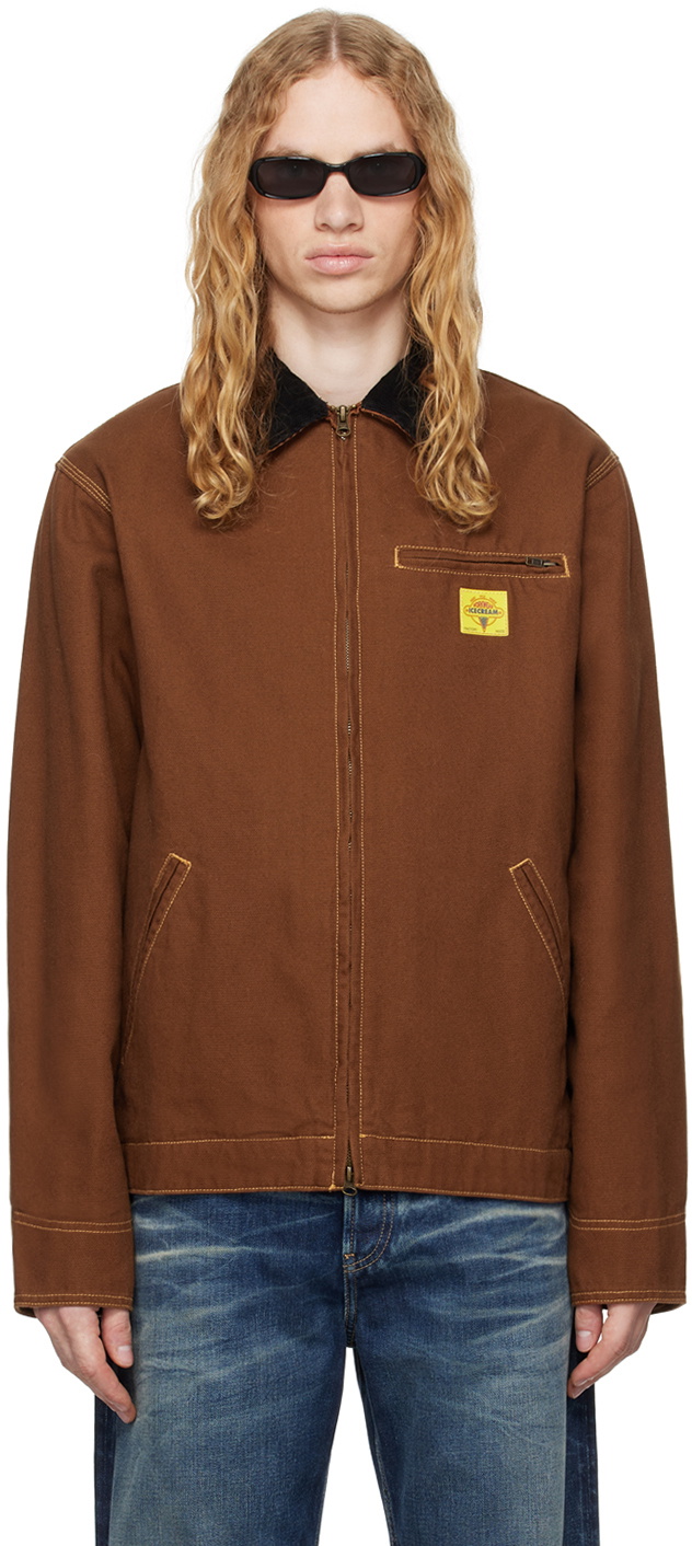 ICECREAM Brown Canvas Lined Work Jacket ICECREAM