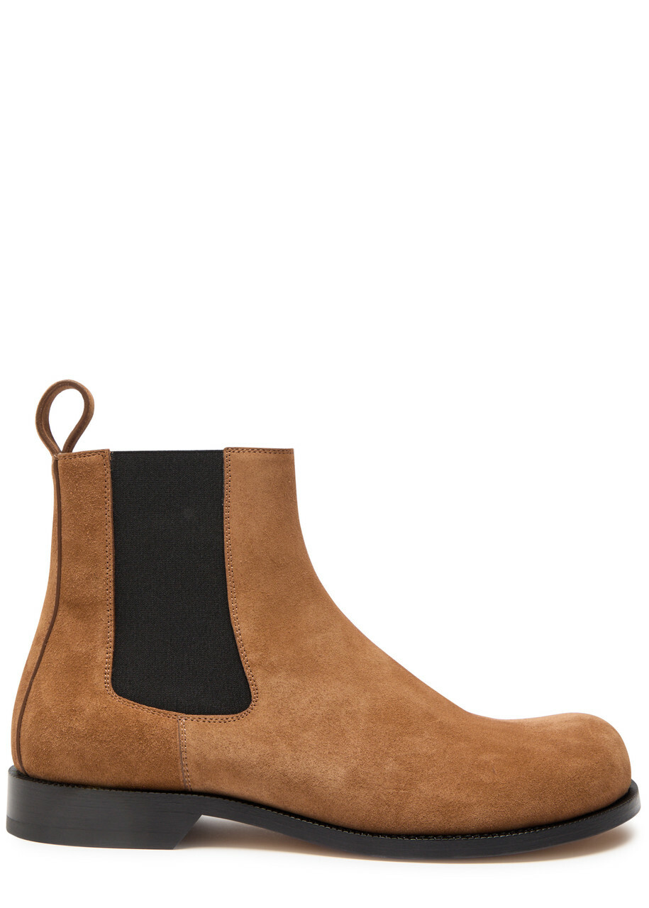 Loewe Campo Suede Chelsea Ankle Boots Brown Loewe