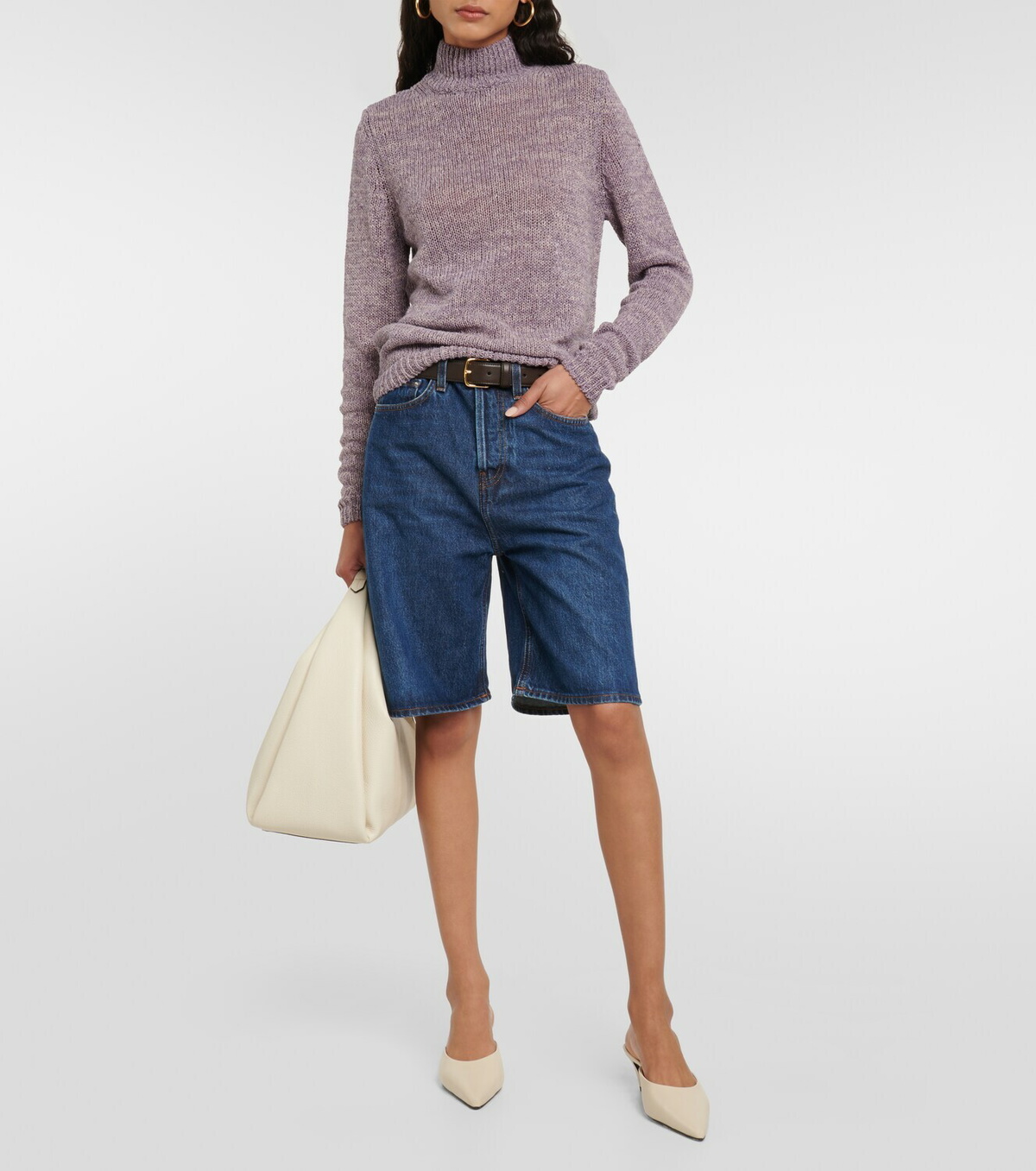 Toteme Linen, cotton, and silk turtleneck sweater Toteme