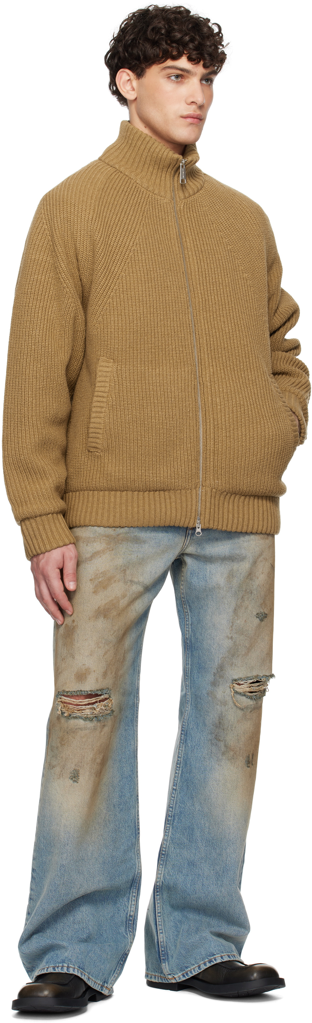 Carhartt Work In Progress Tan Banley Sweater Jacket Carhartt WIP