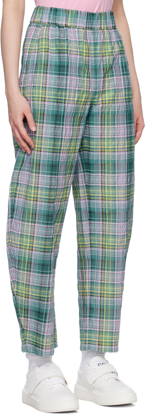 GANNI Green Check Trousers GANNI