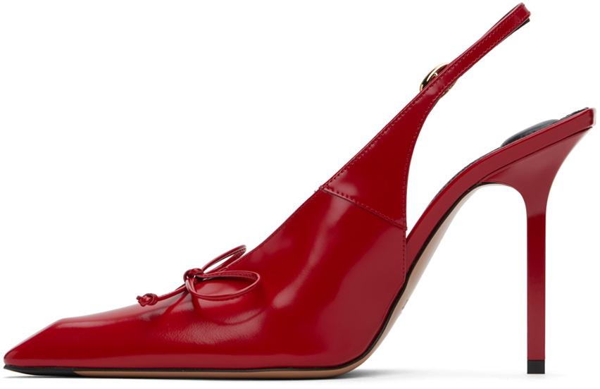 JACQUEMUS Red Les Sculptures 'Les slingbacks Cubisto hautes' Heels ...