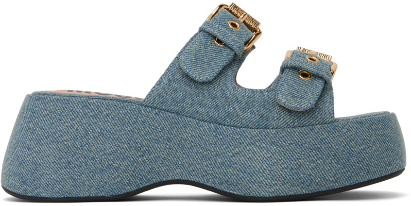 Moschino Blue Buckles Sandals Moschino
