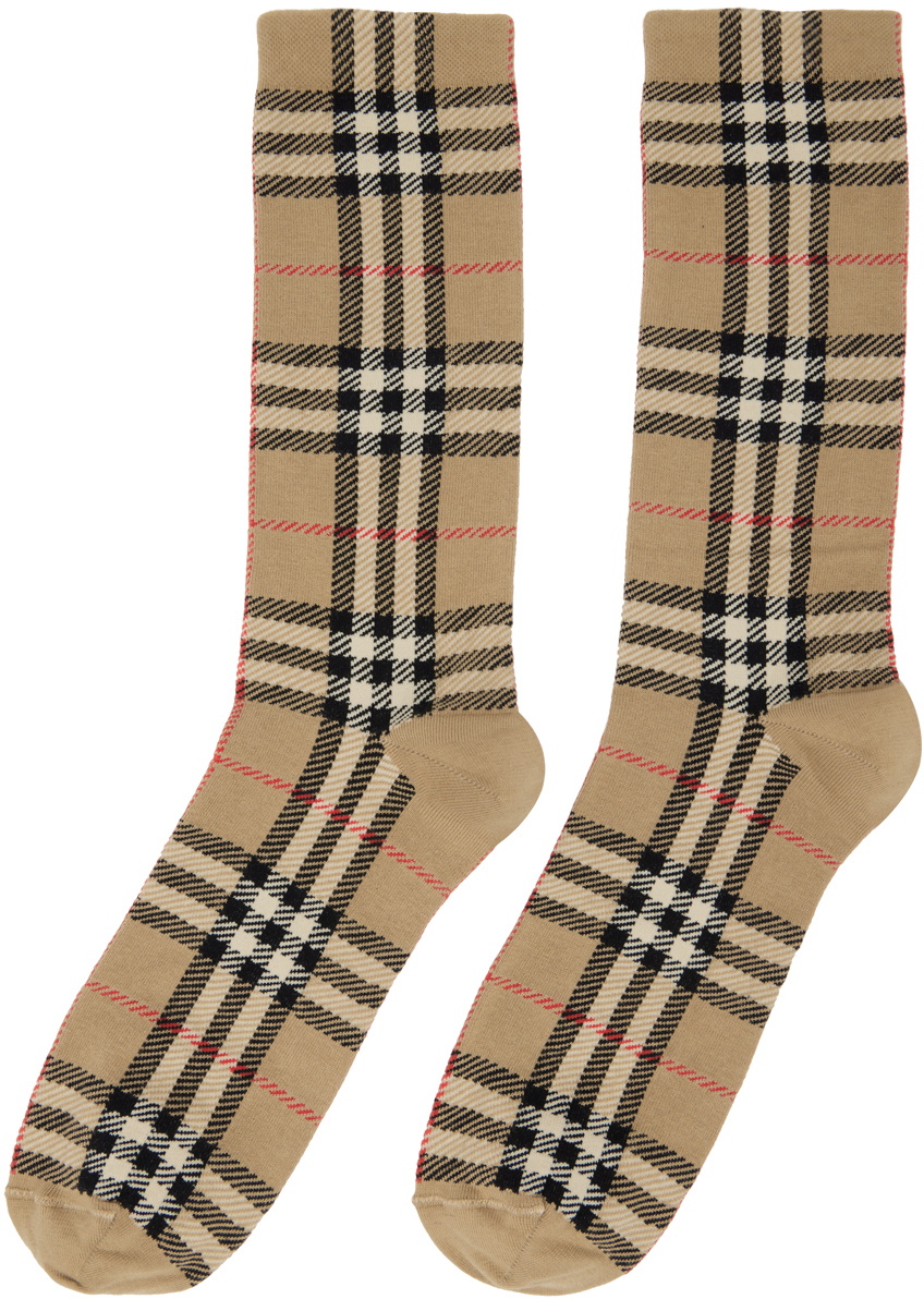 Burberry Beige Vintage Check Socks Burberry