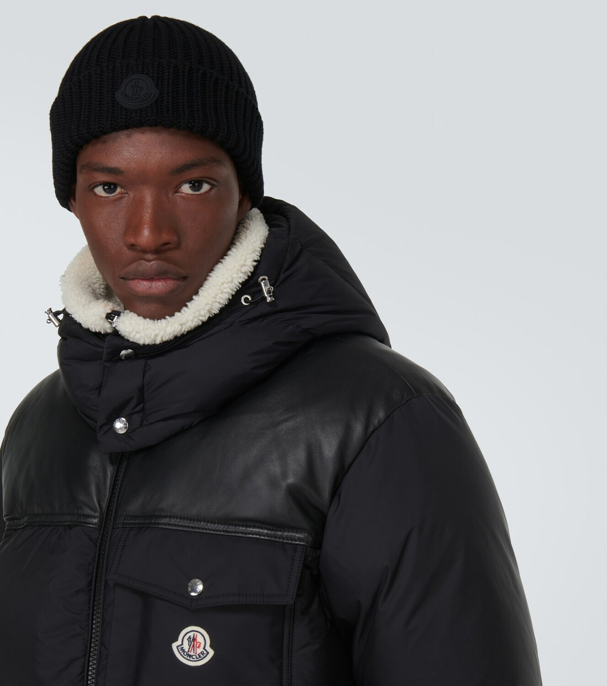 Moncler Logo ribbed-knit wool beanie Moncler