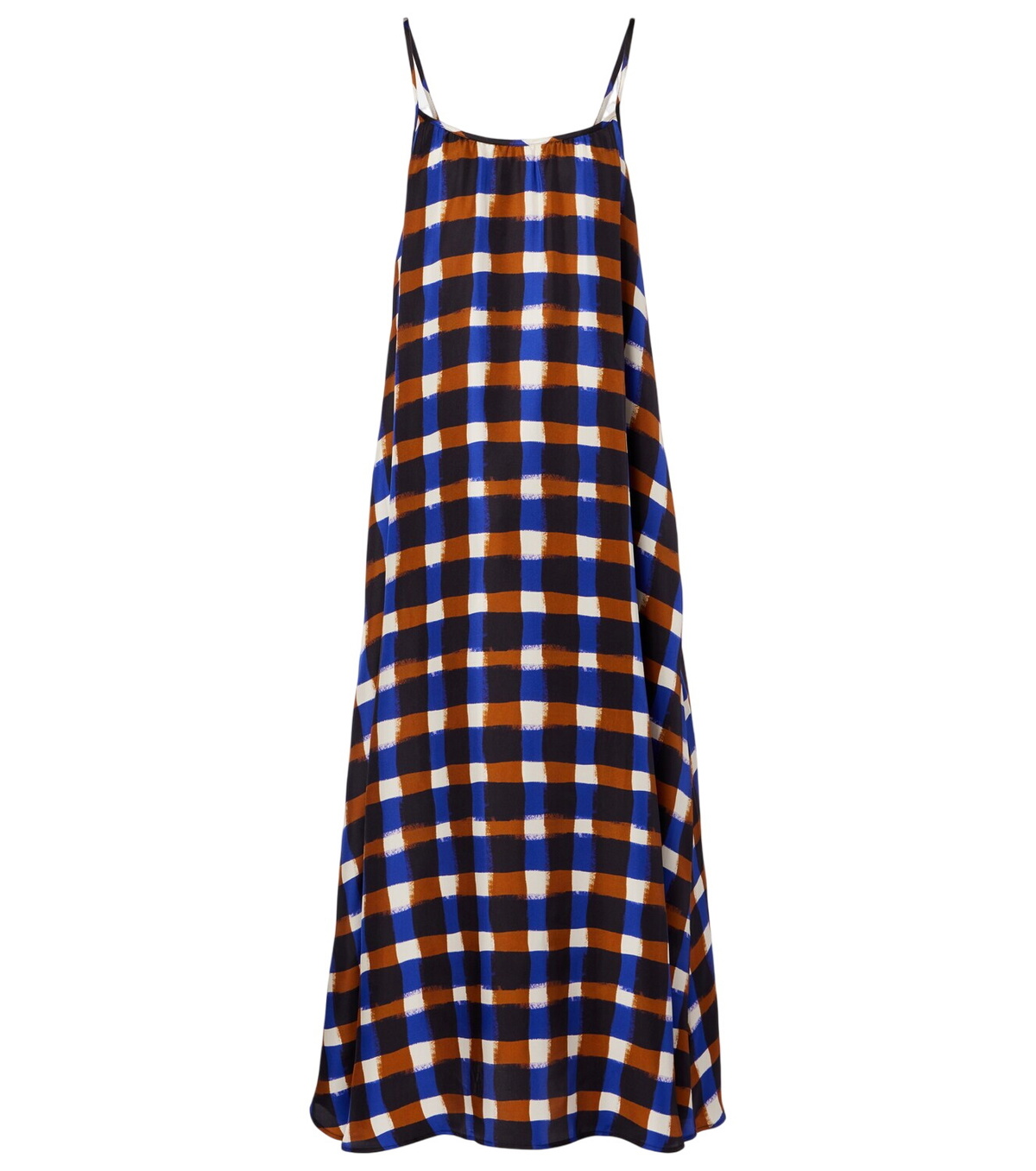 Asceno Napoli checked silk twill maxi dress ASCENO