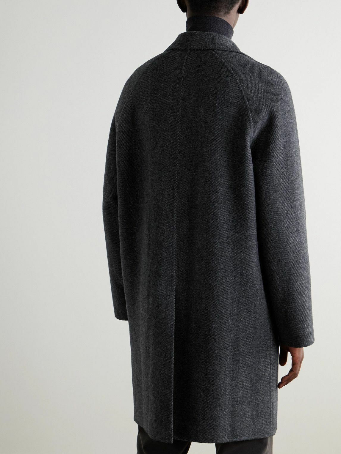 Mr P. - Herringbone Wool and Cashmere-Blend Flannel Coat - Gray Mr P.