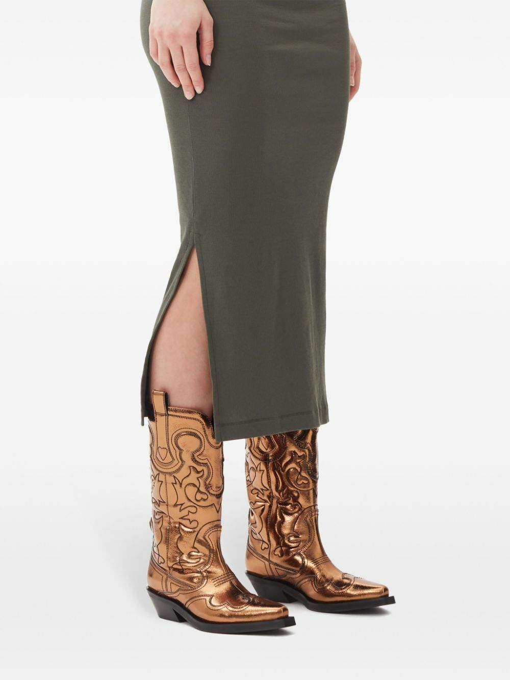 GANNI - Embroidered Western Boots GANNI