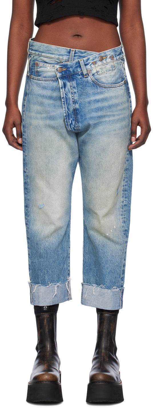R13 Blue Crossover Jeans R13