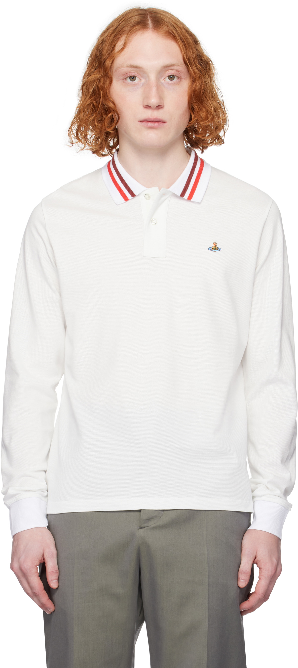 Vivienne Westwood White Long Sleeve Polo Vivienne Westwood